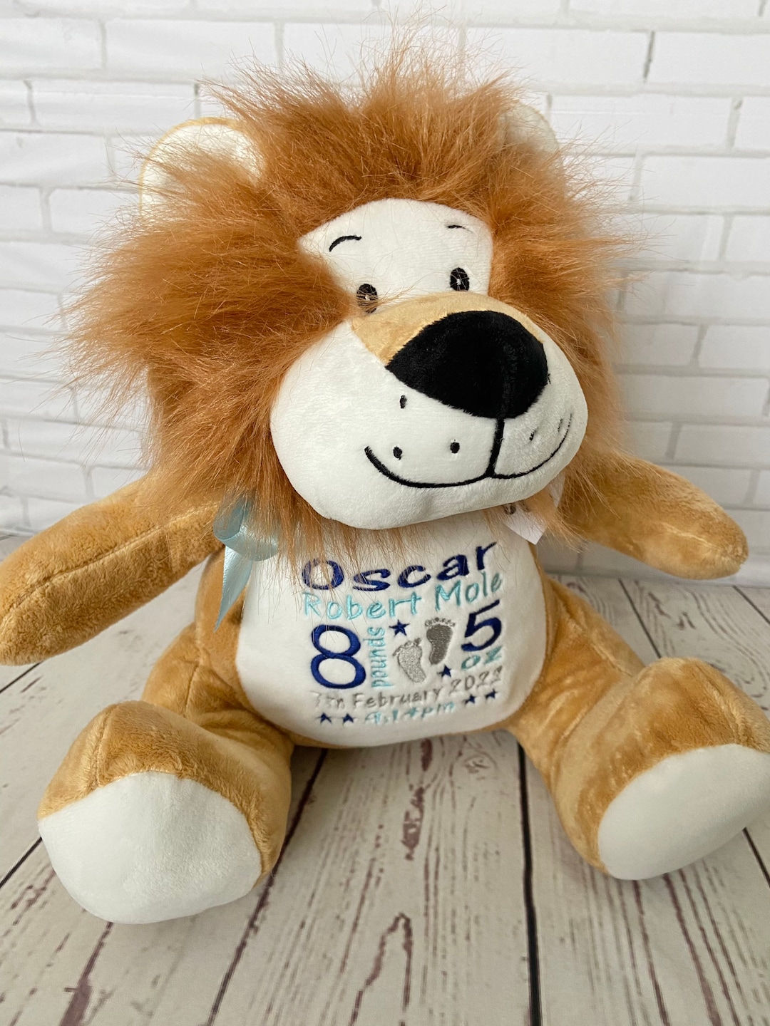 Personalised Embroidered Lion Teddy Bear Soft Toy New Baby - Etsy