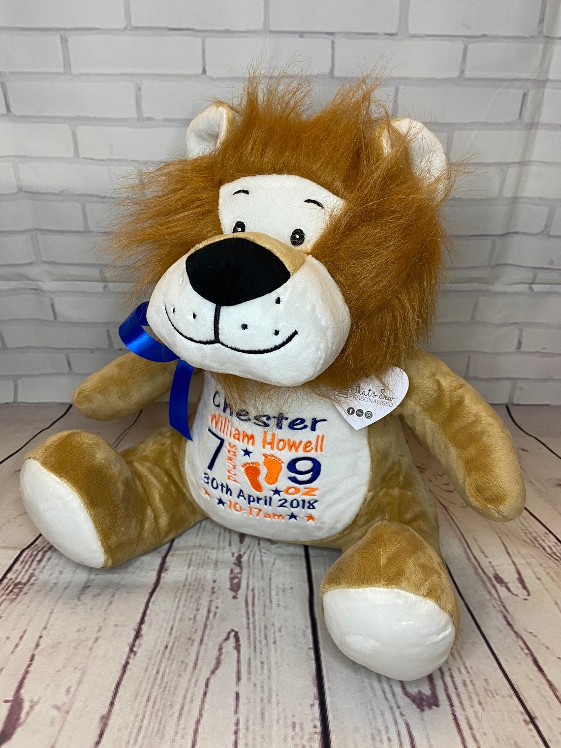 Personalised Embroidered Lion Teddy Bear Soft Toy New Baby - Etsy