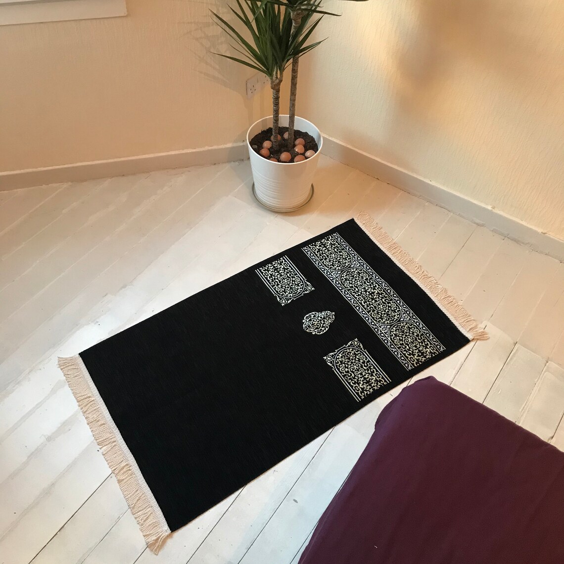 Kaaba Pattern Prayer Rug Kaaba Kiswah Prayer Mat Musallah | Etsy UK