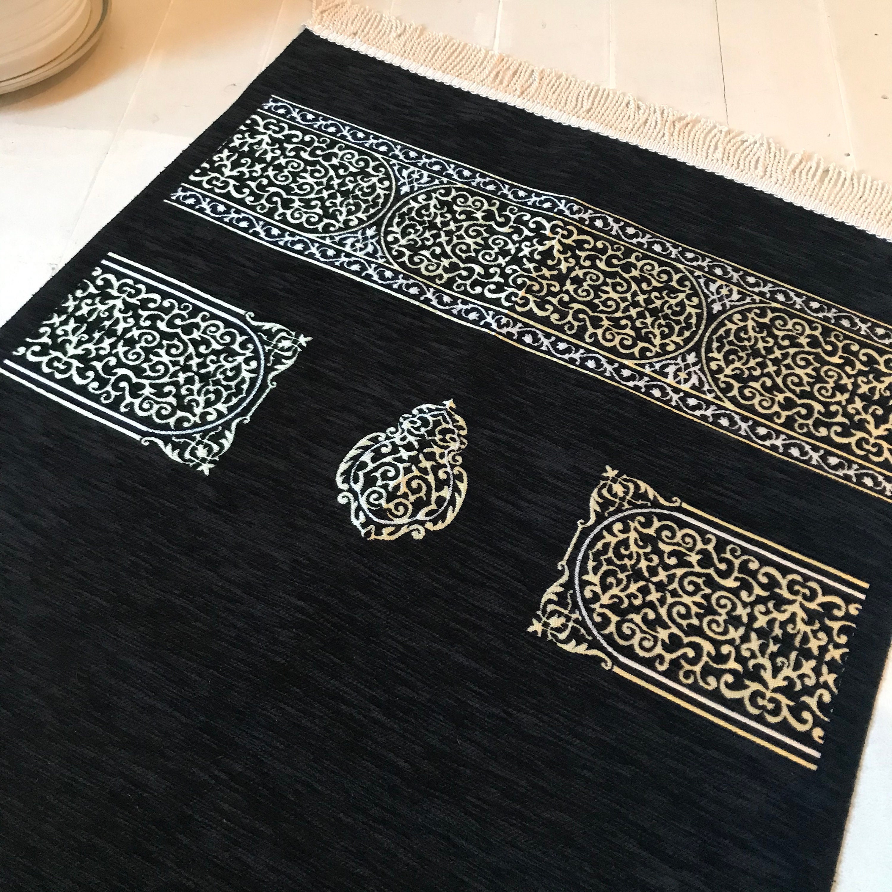 Kaaba Pattern Prayer Rug Kaaba Kiswah Prayer Mat Musallah | Etsy UK