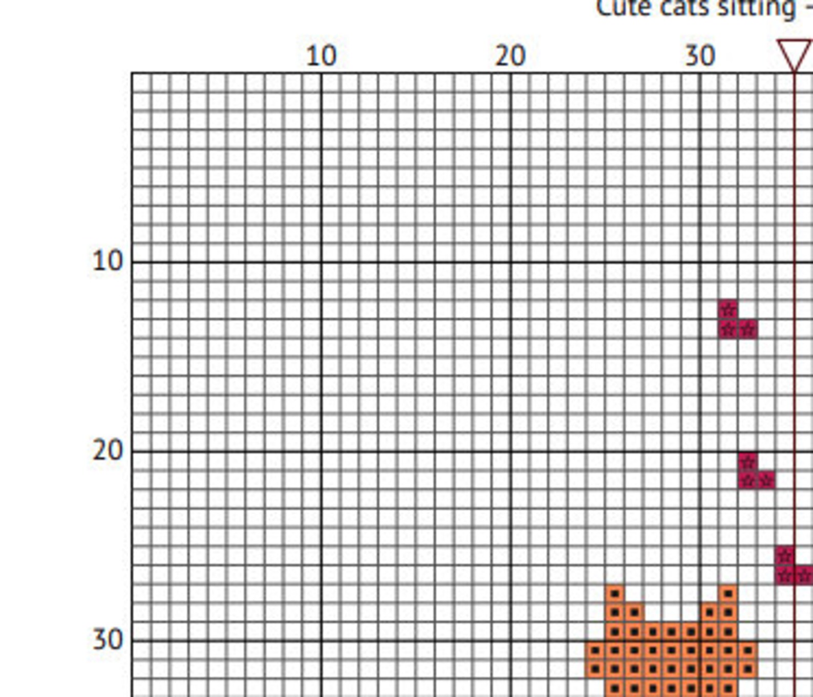 Cute Cats Sitting - Cross Stitch Pattern - Etsy