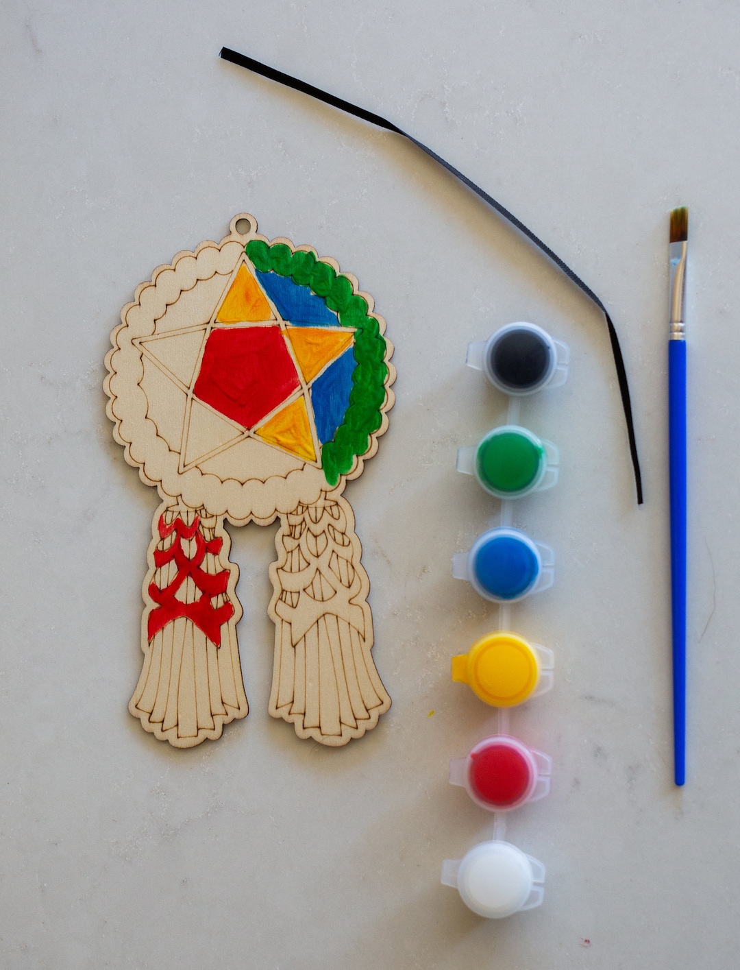 Filipino Capiz Parol Wooden Christmas Ornament Paint Kit - Etsy