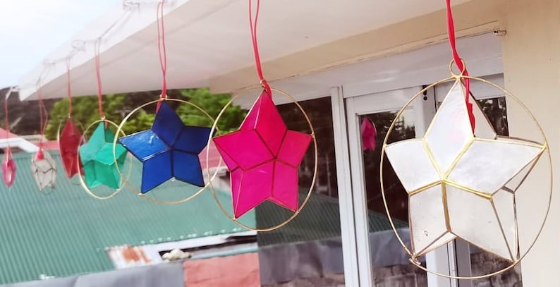 Colored Mini Parol Capiz String Lights | Etsy