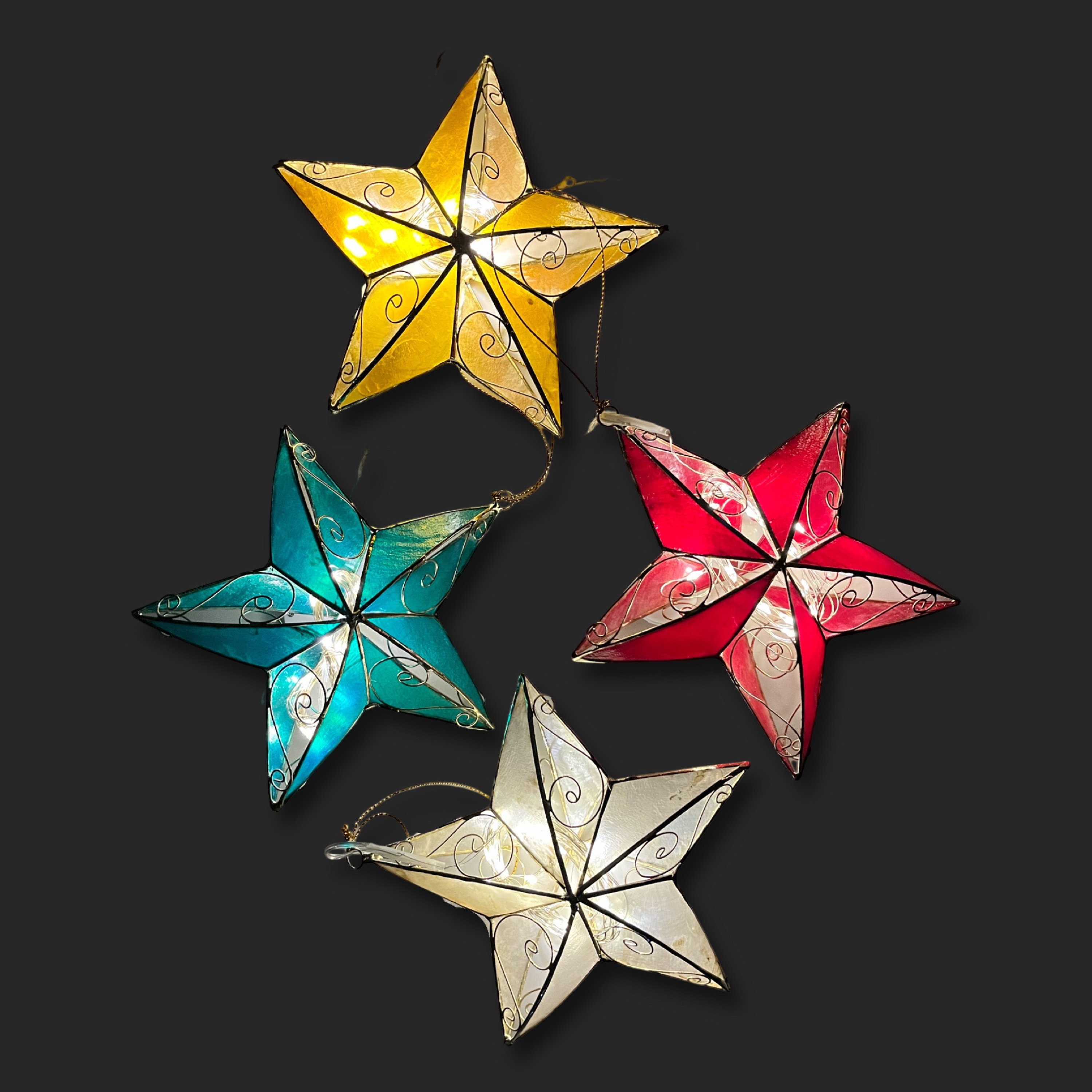 6” Battery Operated Mini Capiz Parol Philippines Christmas Lantern ...