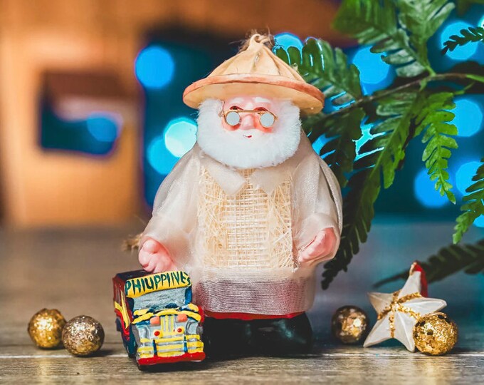 Filipino Santa With Jeepney Christmas Ornament - Etsy