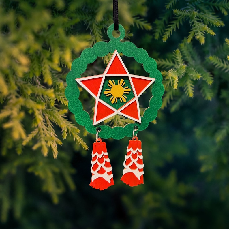 Filipino Capiz Parol Wooden Christmas Ornament - Etsy