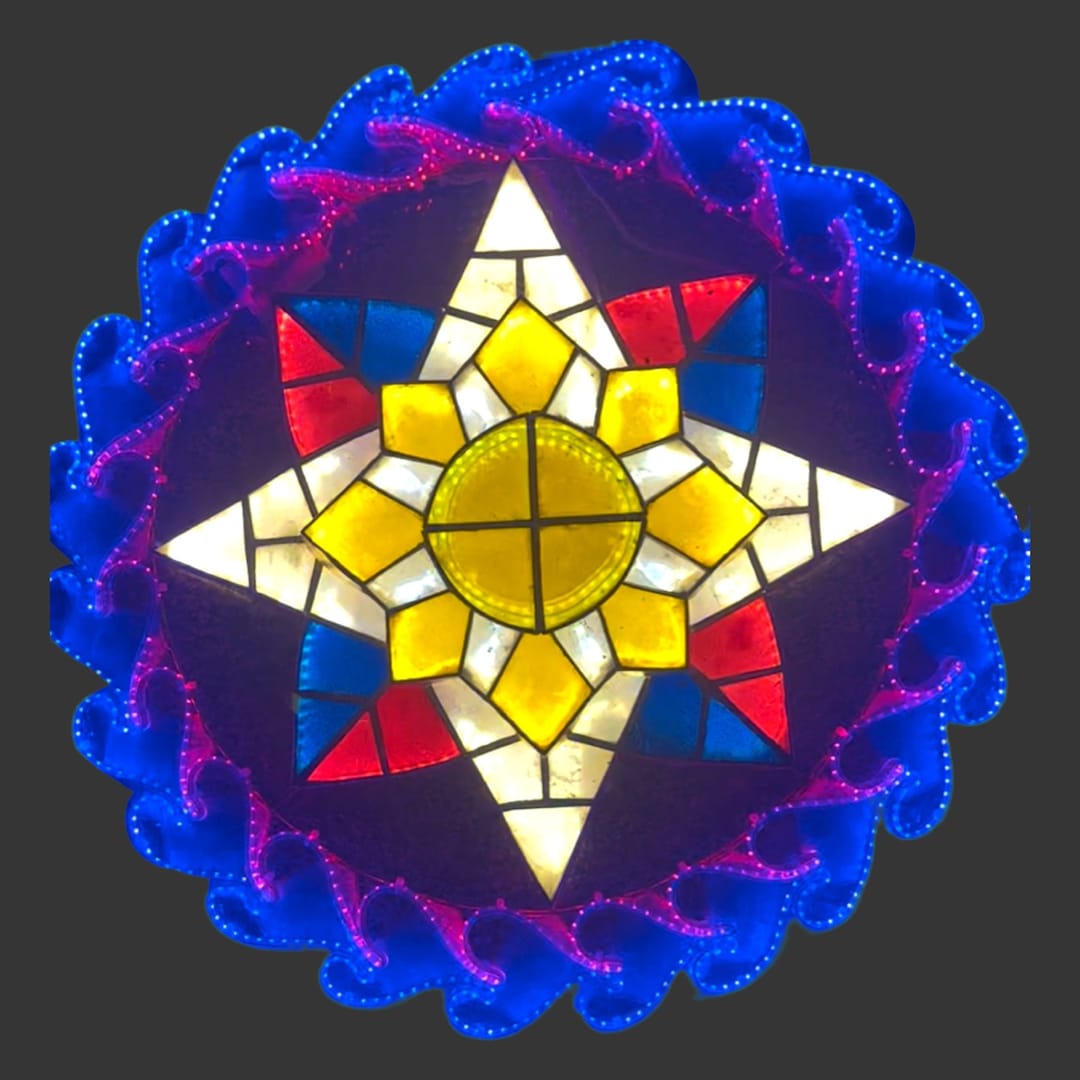 LED Philippine Flag Tala Combination Capiz Parol Philippines Christmas ...