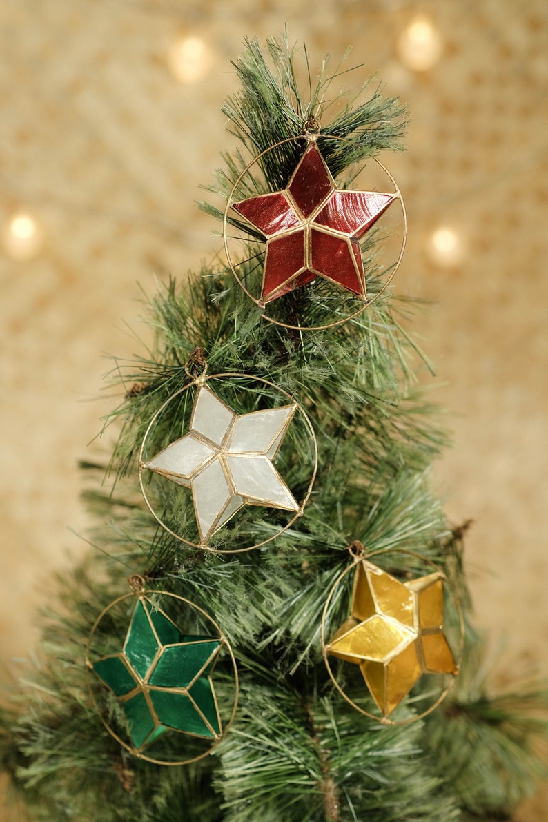 Mini Parol Capiz Star Ornaments | Etsy