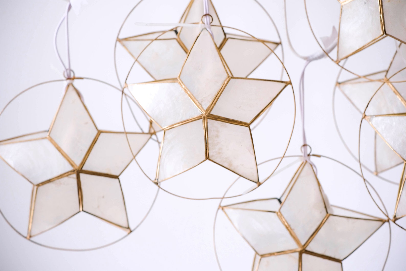 White Mini Parol Capiz String Lights - Etsy