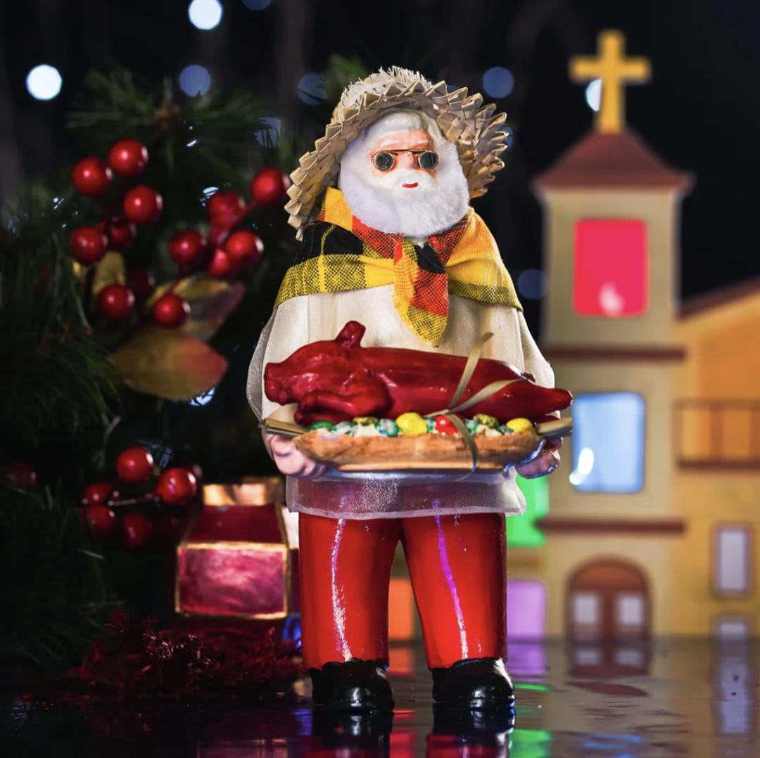 Filipino Santa With Lechon Christmas Figurine - Etsy UK
