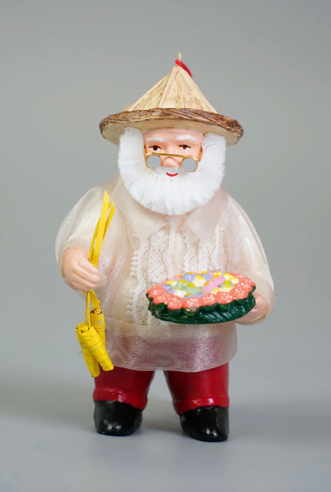 Filipino Santa With Kakanin Christmas Ornament - Etsy