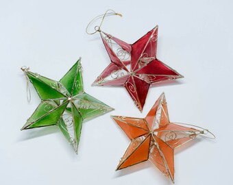 Mini Parol Capiz Star Ornaments | Etsy