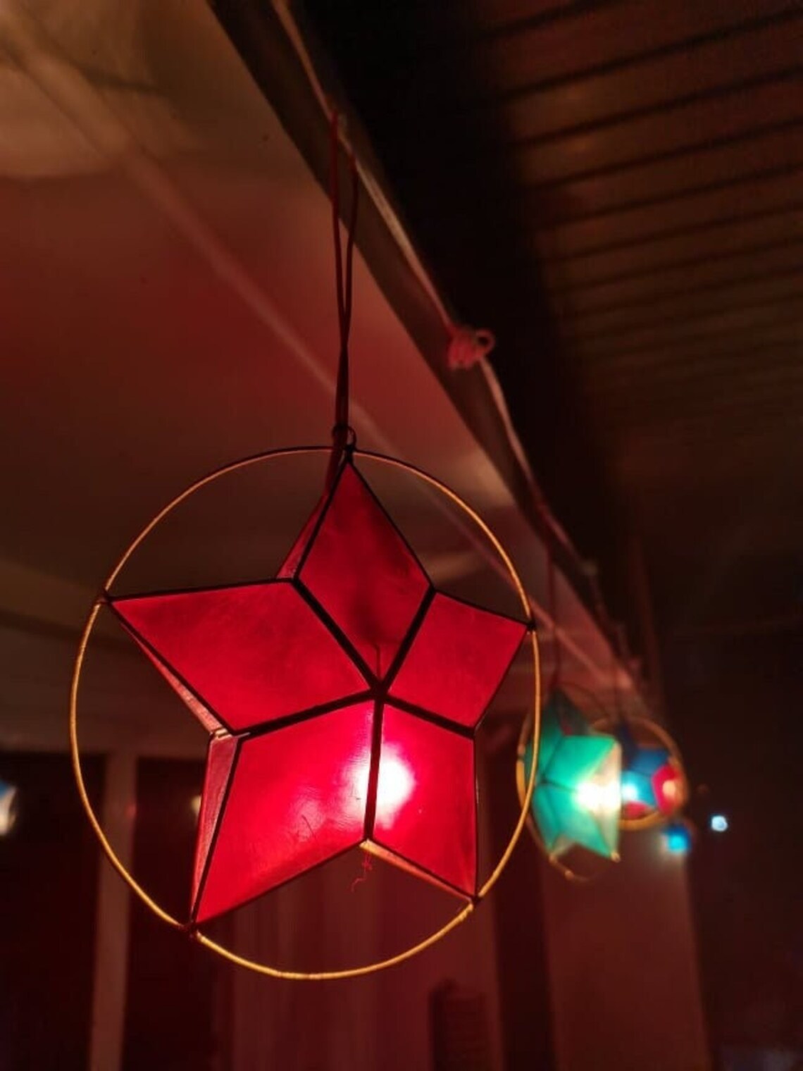 Colored Mini Parol Capiz String Lights | Etsy