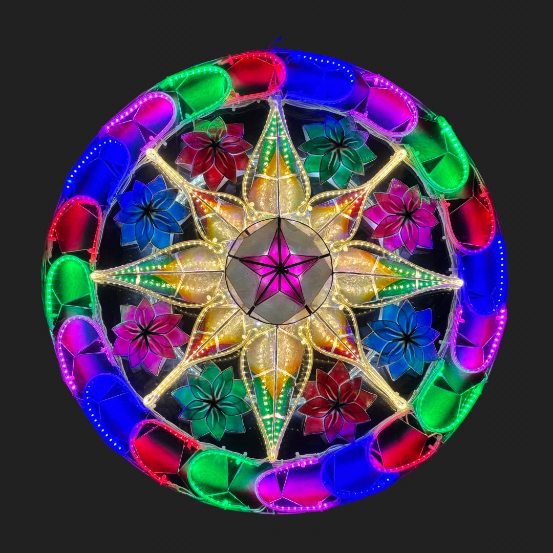 LED Rainbow Tala With Ring Capiz Parol Philippines Christmas Lantern ...