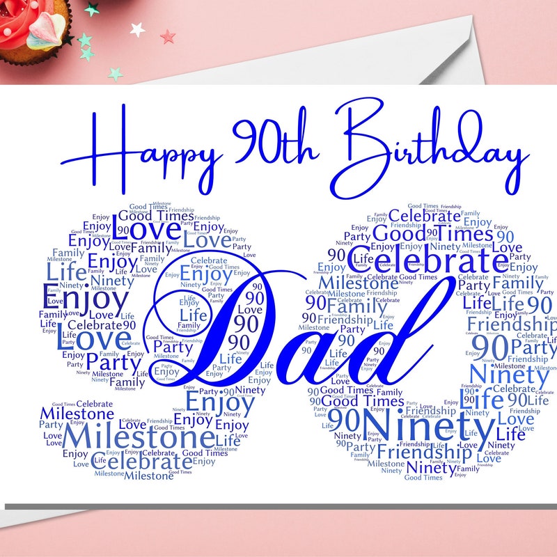 90th Birthday Card Dad - Etsy UK