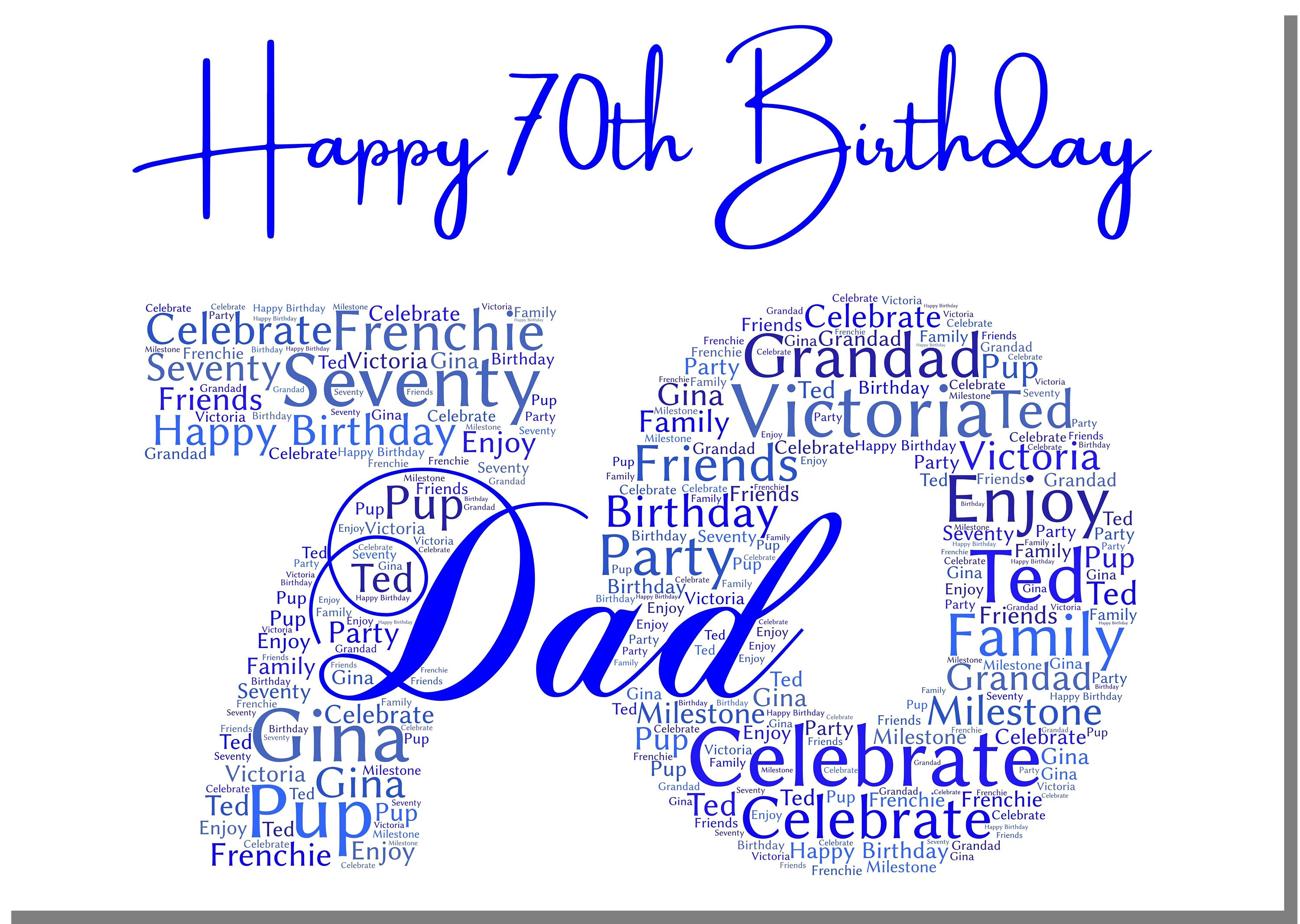 70th Birthday Card For Dad 70 Today 70th Greeting Card Etsy UK