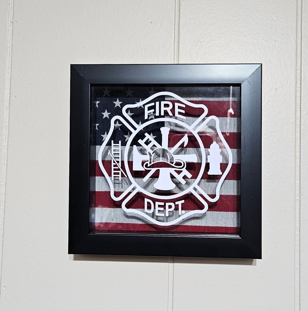 Flag Fireman Shadow Box - Etsy