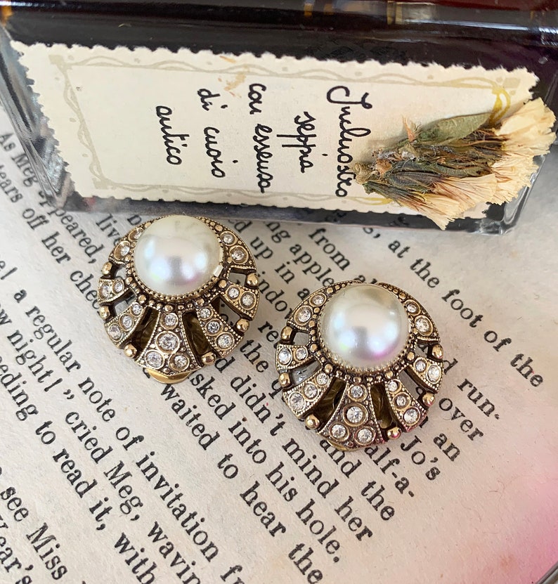 Rising Sun Art Deco 20's Style Faux Pearl & Crystal Clip - Etsy