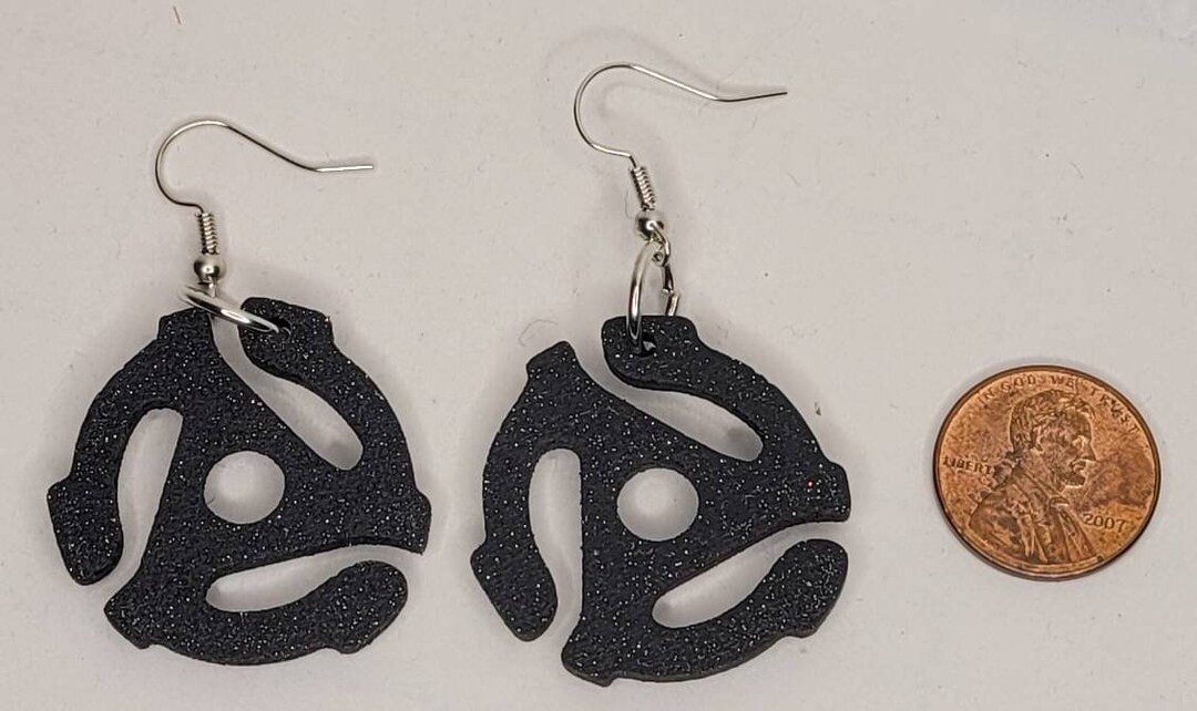 45 RPM Vinyl Record Adapter Insert Statement Retro Earrings - Etsy