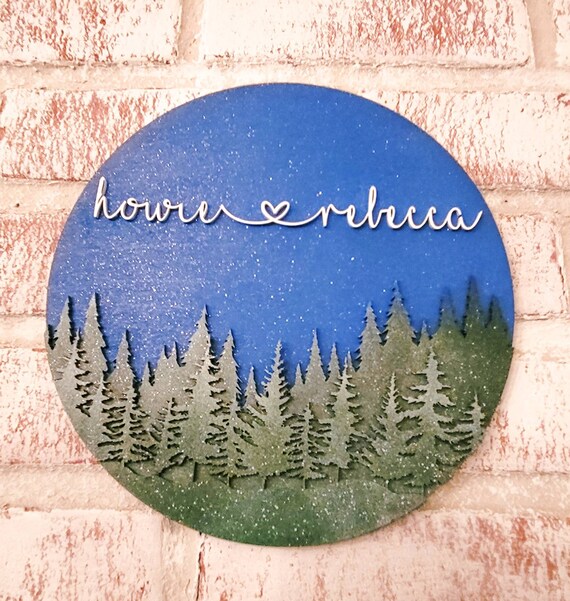 Forest Theme Woodland Sign Wedding Gift Personalized Sign - Etsy
