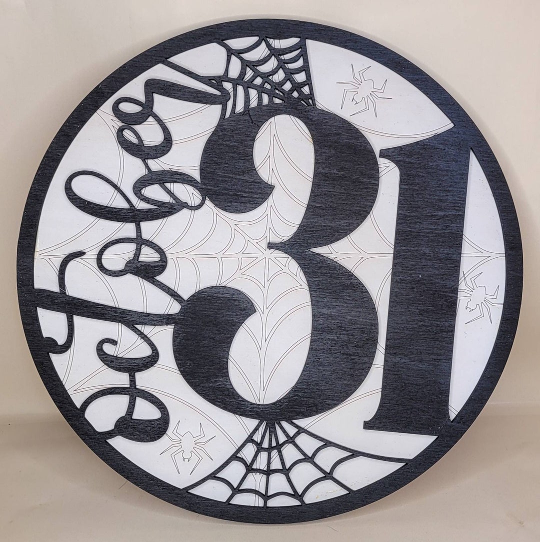 October 31 Sign/round Wood Sign/halloween Decoration - Etsy