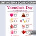 Valentine's Day Scavenger Hunt Printable Game, Kids Scavenger Hunt ...