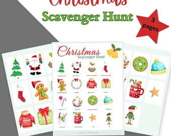Christmas Scavenger Hunt Printable, Christmas Treasure Hunt, Indoor ...