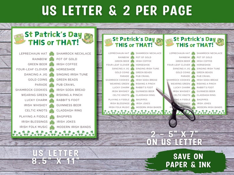 St Patricks Day This or That Game, Would You Rather, St Patricks Party ...