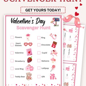 Valentines Day Scavenger Hunt for Kids School, Outdoor Valentines ...
