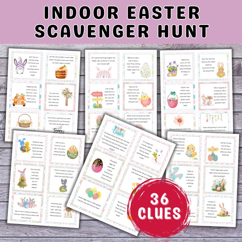 Easter Scavenger Hunt for Kids, Indoor Easter Game, Treasure Hunt ...
