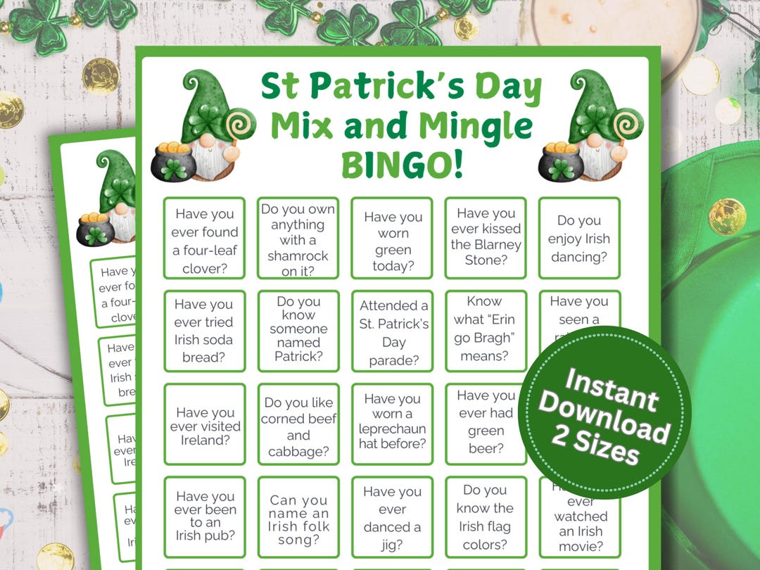 St. Patrick's Day Mix and Mingle Bingo: Icebreaker Game (PDF) - Etsy