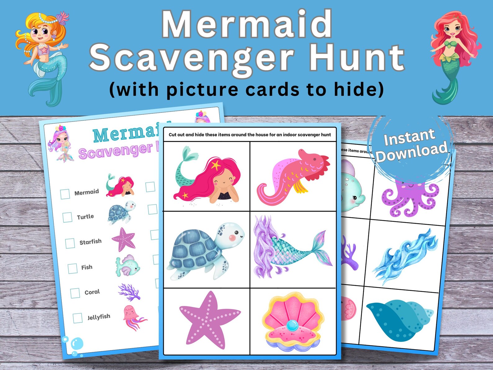 Mermaid Scavenger Hunt, Kids Birthday Party Game (digital Download) - Etsy