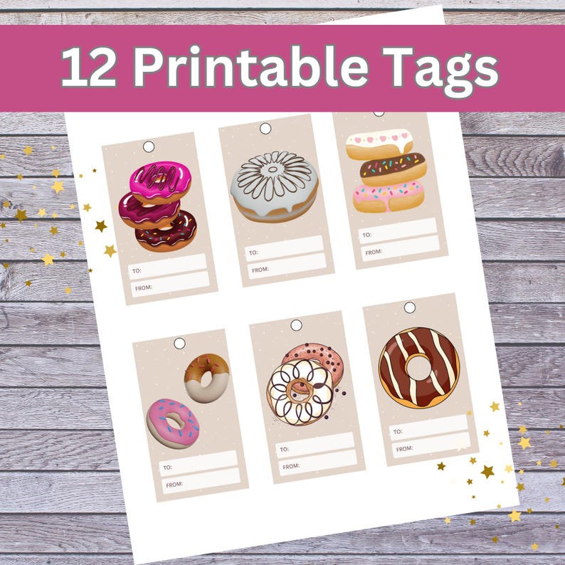 Donut Party Favor Tags, Teacher Appreciation Gift Tag, Thank You Gift ...