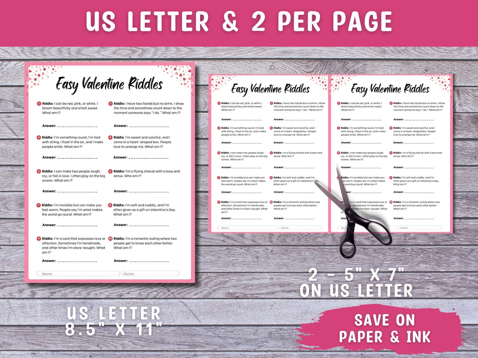 Valentine Riddles | Printable Valentine Games | Valentines Day Activity ...