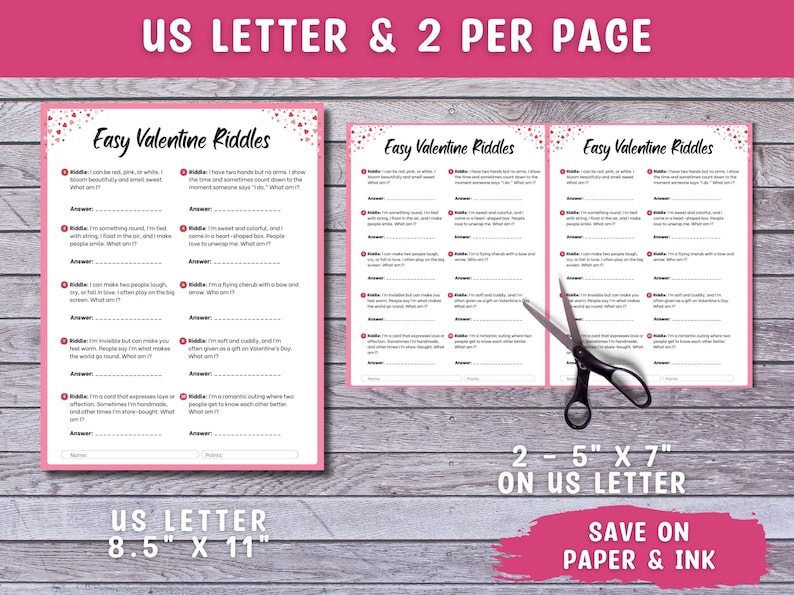 Valentine Riddles | Printable Valentine Games | Valentines Day Activity ...