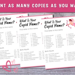 What's Your Cupid Name, Printable Valentine Game for Families ...