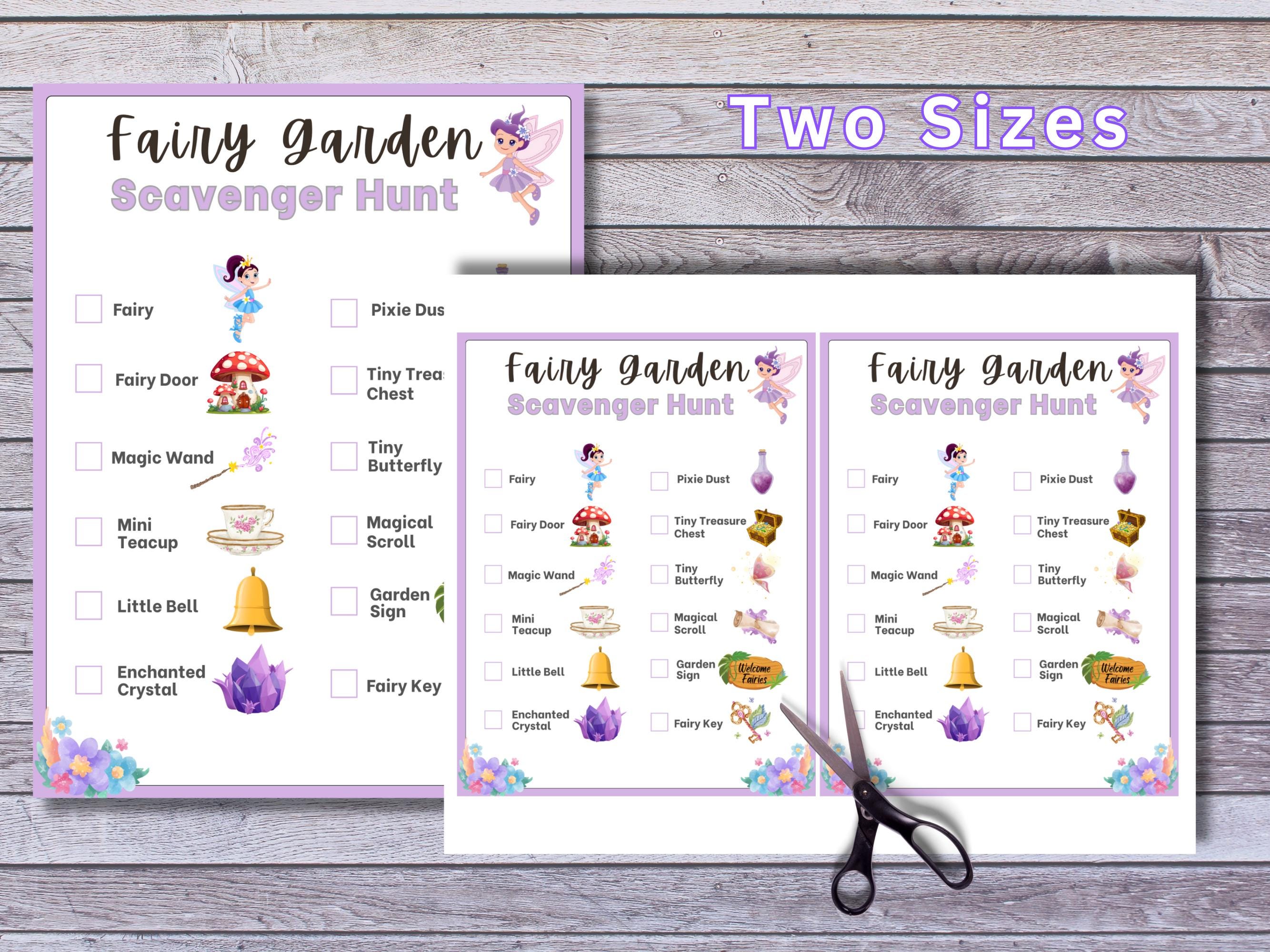 Fairy Birthday Scavenger Hunt for Kids Indoor, Printable Fairy Party ...