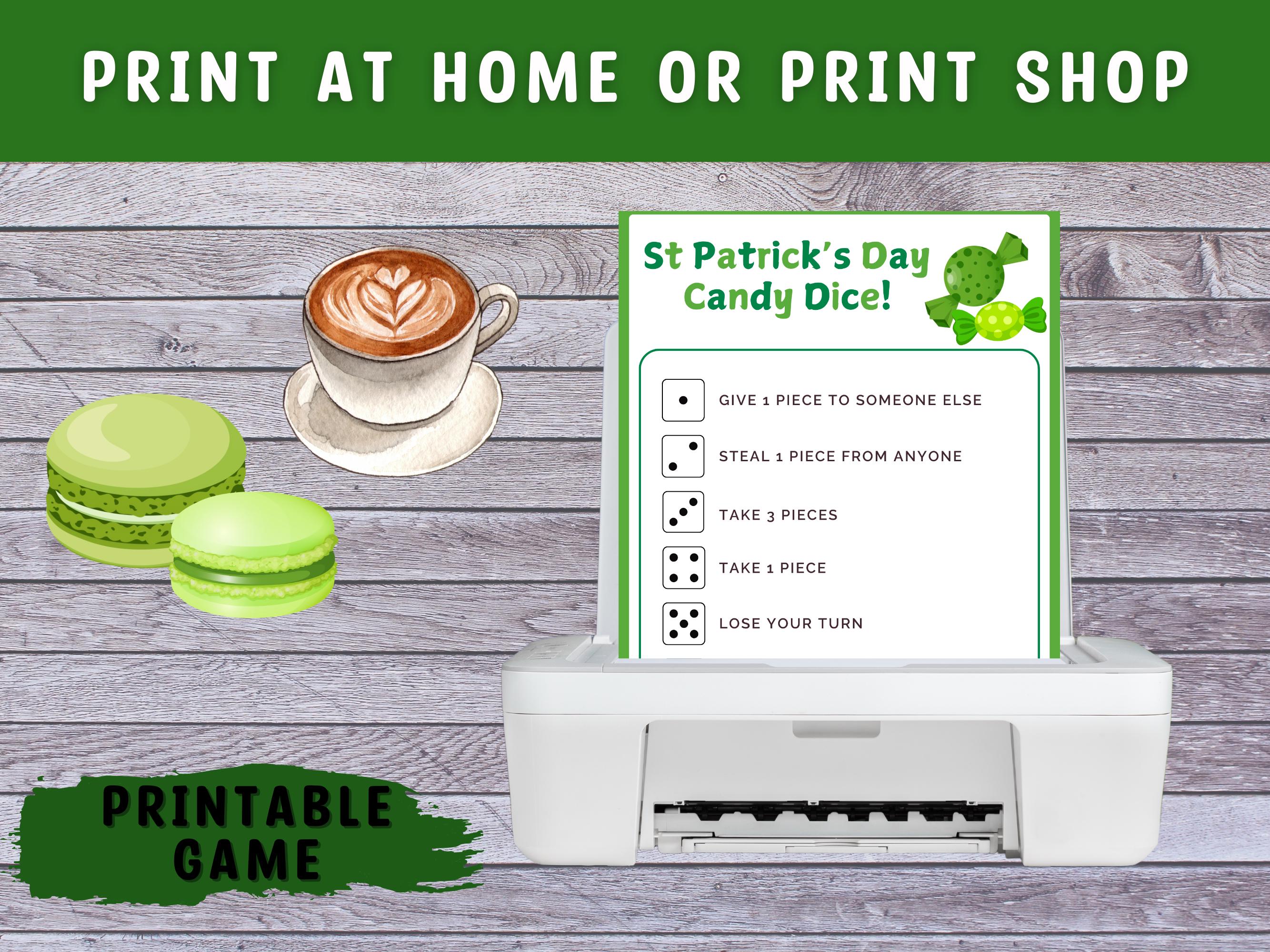 St Patricks Day Candy Dice Games Printable, Classroom Activities, Candy ...