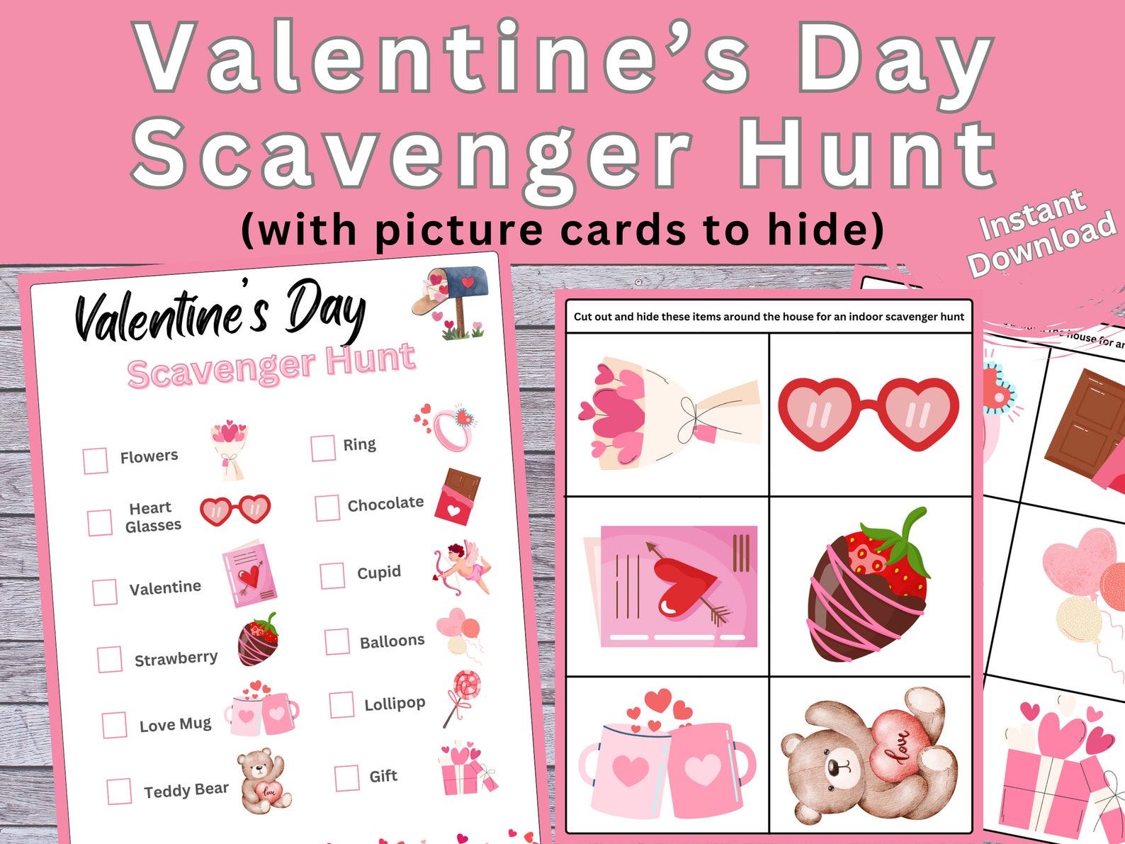 Valentines Day Scavenger Hunt for Kids School, Outdoor Valentines ...