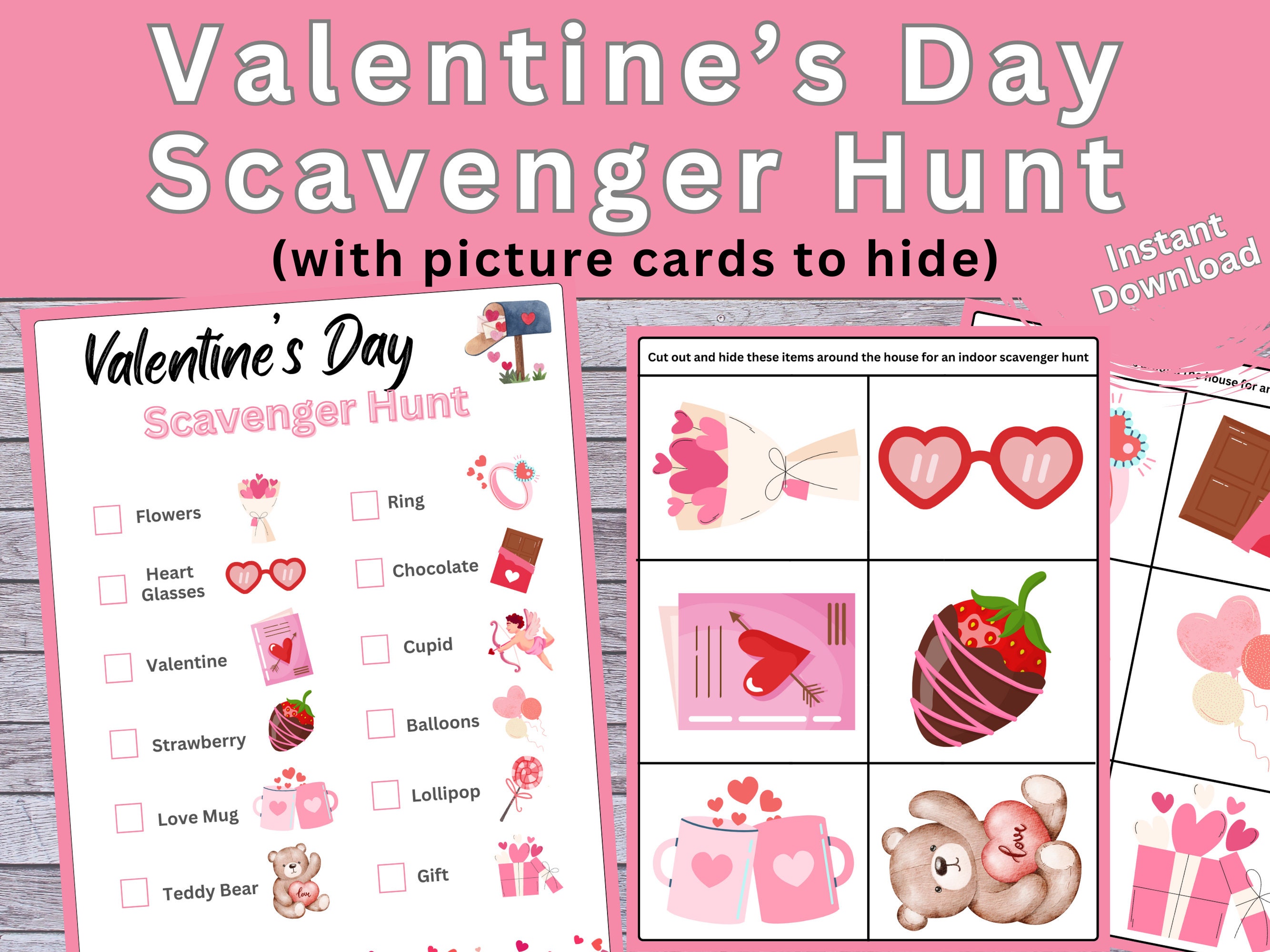 Valentines Day Scavenger Hunt for Kids School, Outdoor Valentines ...