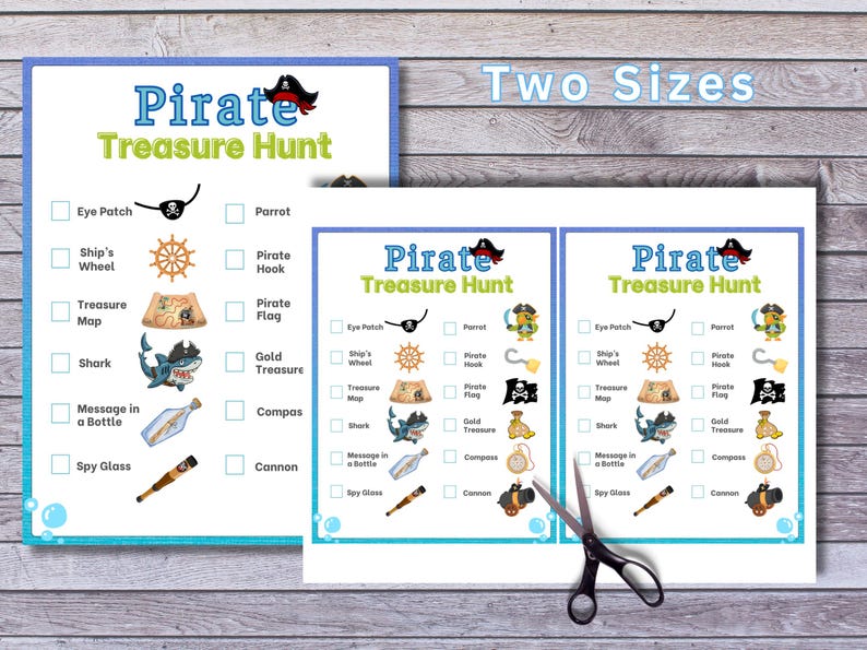 Pirate Treasure Hunt, Scavenger Hunt for Kids, Pirate Birthday Party ...