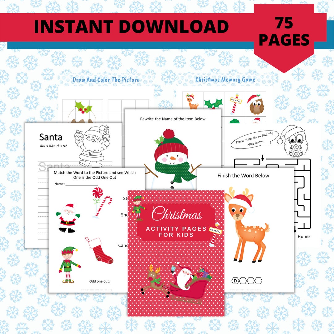 Christmas Activity Book for Kids, Christmas Classroom Activities ...