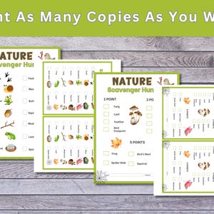 Nature Walk Scavenger Hunt Printable: Kids Outdoor Game (PDF) - Etsy