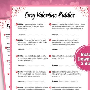 Valentine Riddles | Printable Valentine Games | Valentines Day Activity ...