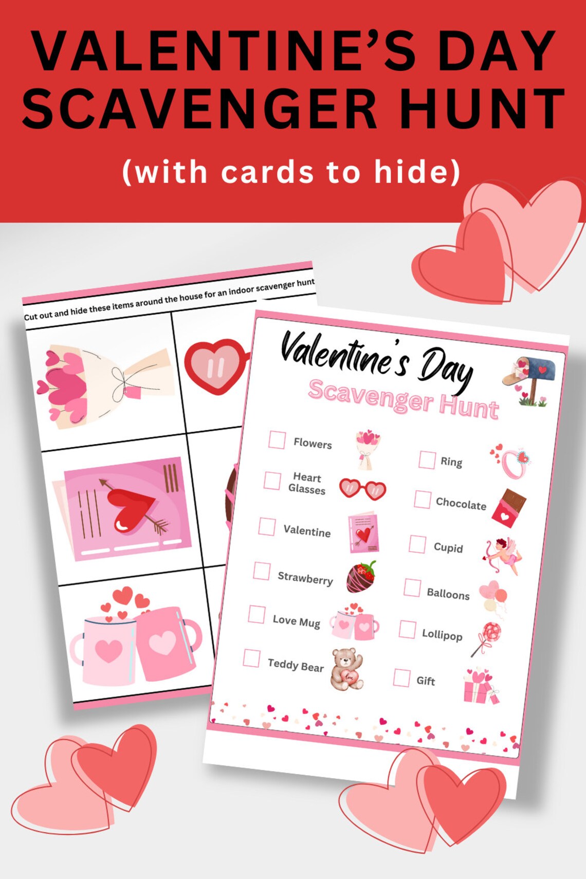 Valentines Day Scavenger Hunt for Kids School, Outdoor Valentines ...