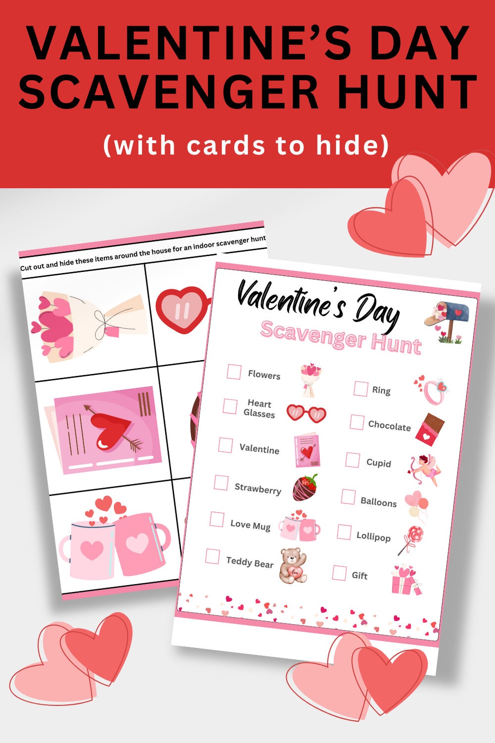 Valentines Day Scavenger Hunt for Kids School, Outdoor Valentines ...