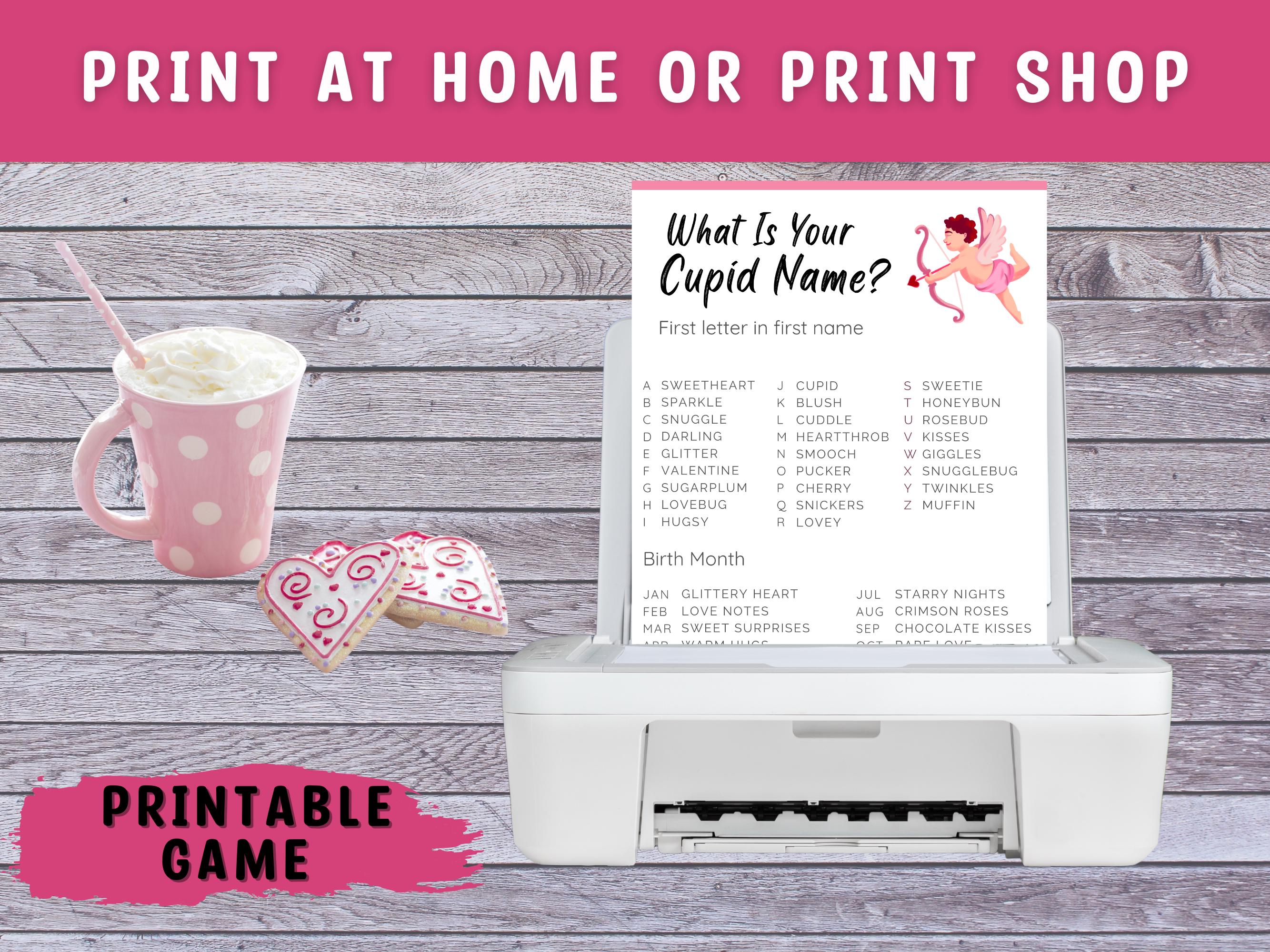 What's Your Cupid Name, Printable Valentine Game for Families ...
