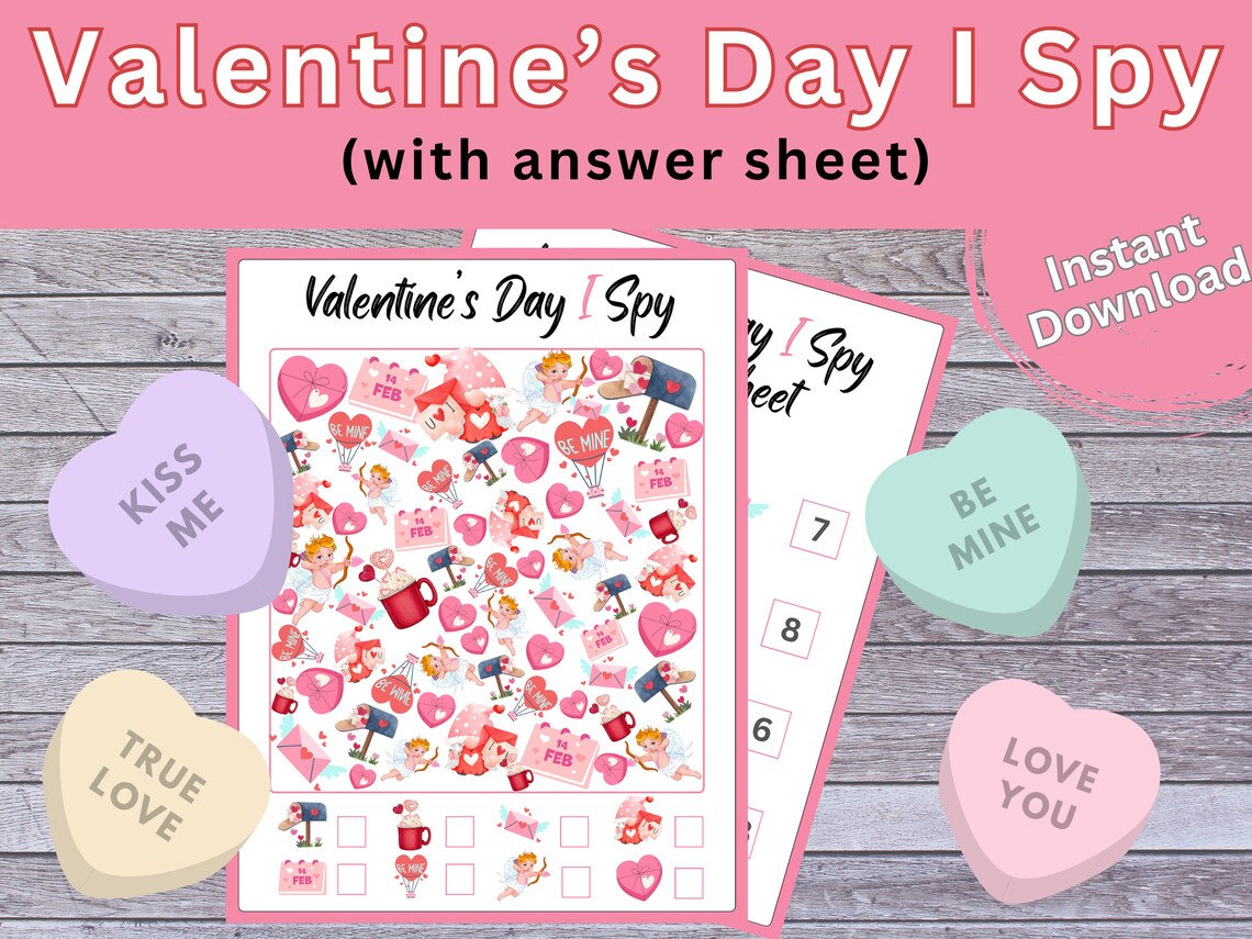 I Spy Valentine's Day Book for Kids , I Spy Valentine Printable ...