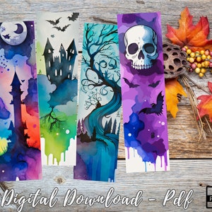 Halloween Printable Bookmarks, Printable Bookmarks Horror, Halloween ...