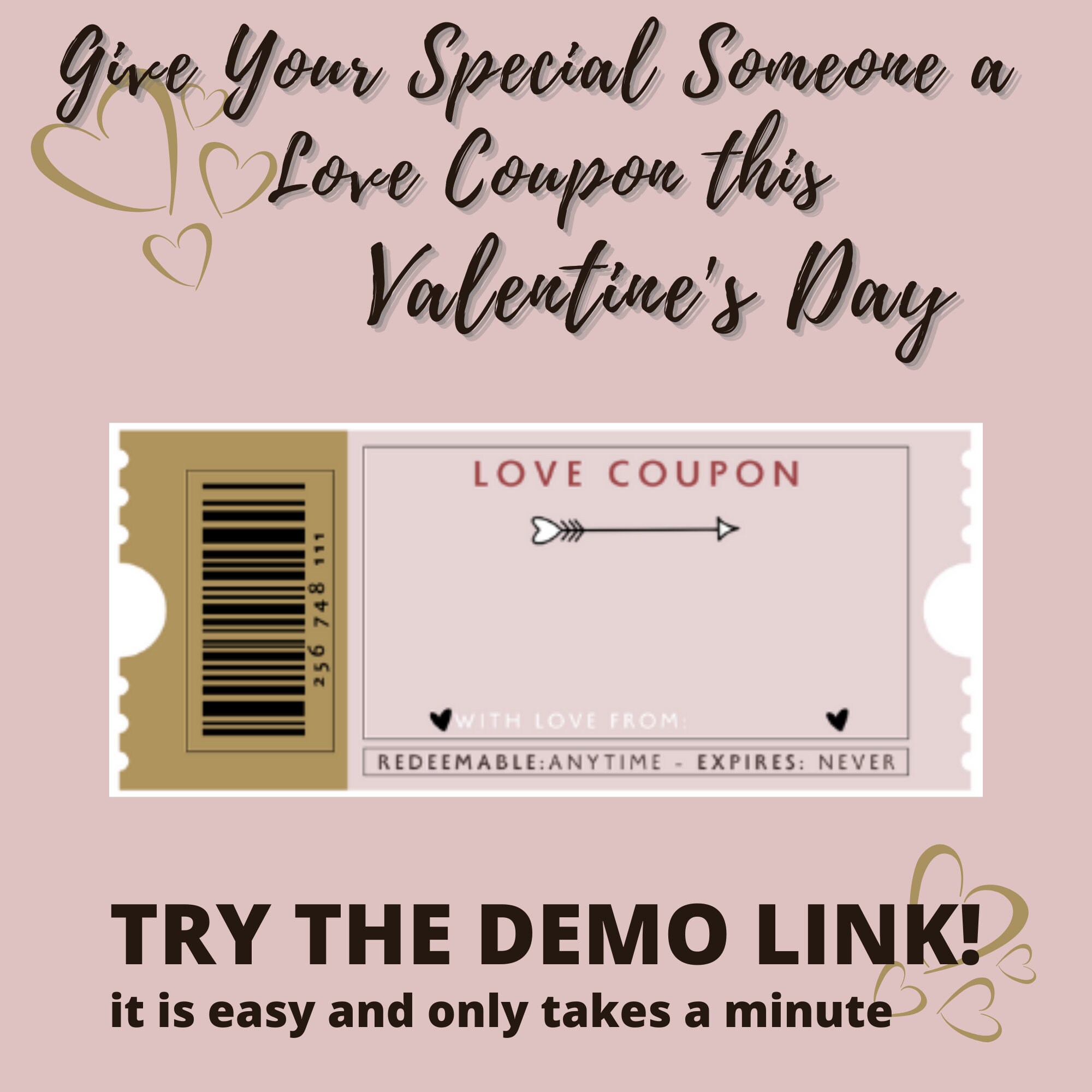 EDITABLE Valentine's Day Love Coupons Gift Voucher Fully - Etsy